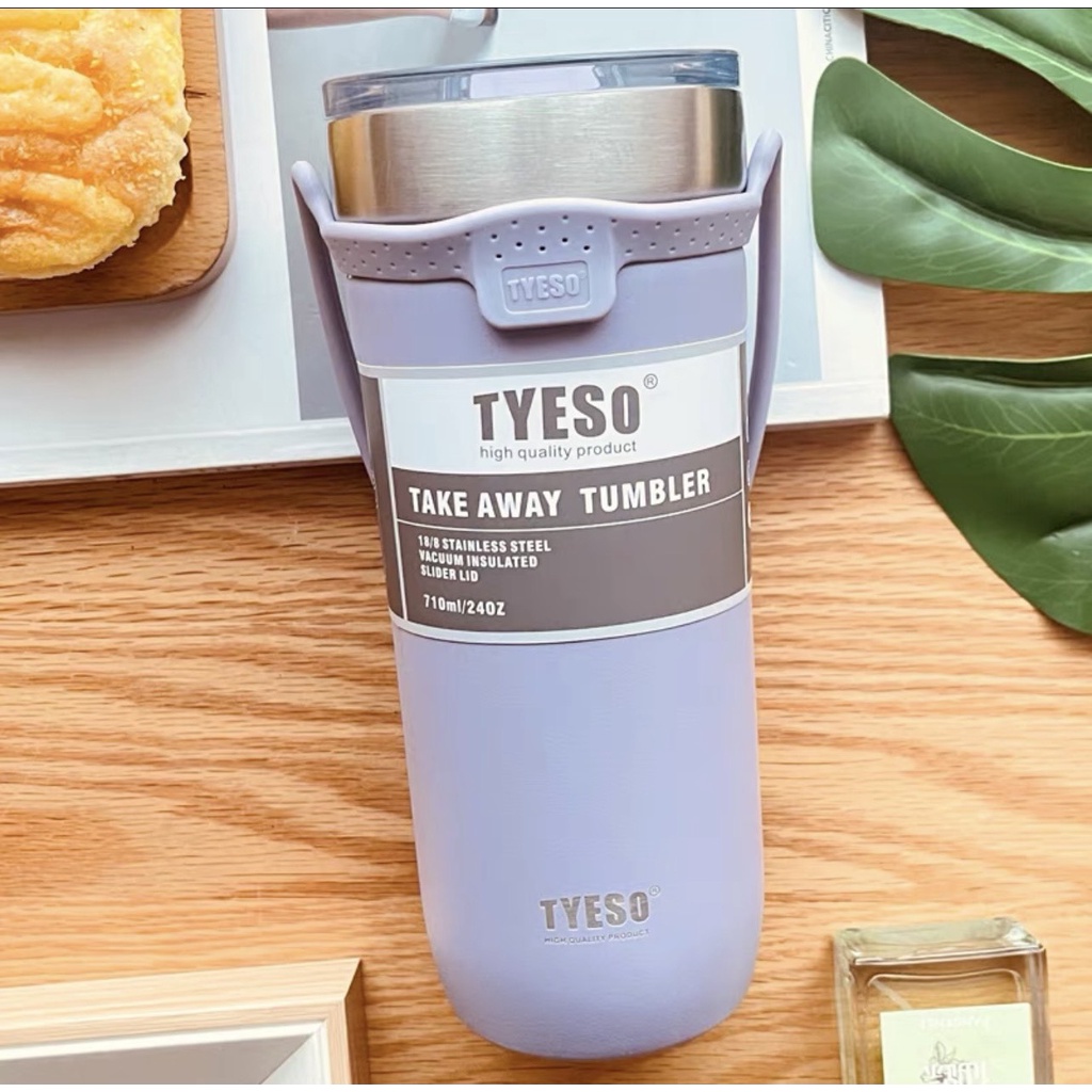 TYESO แก้วเก็บอุณหภูมิ เก็บความเย็นและร้อน 2 ขนาด550/710ml.มีหูหิ้วถือสะดวก แก้วน้ำสแตนเลส ...