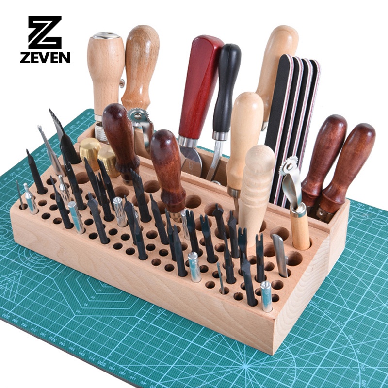 Beech Leather Craft Tools Holder Rack Stand 98 / 46 Holes Leather Craft ...