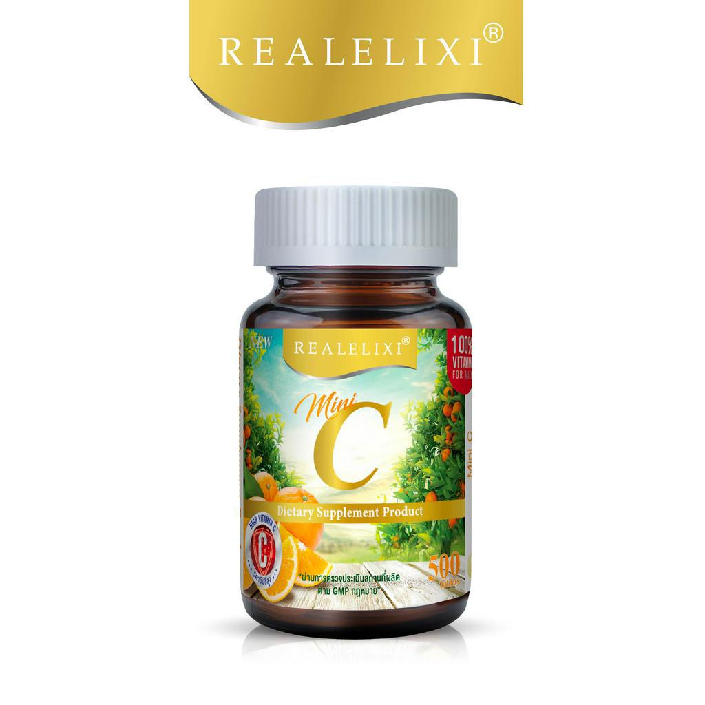 Real Elixir มินิ ซี เป็นวิตามินซีอัดเม็ดขนาดเล็ก ที่อัดแน่นด้วย วิตามินซี 100% (500 แคปซูล ...