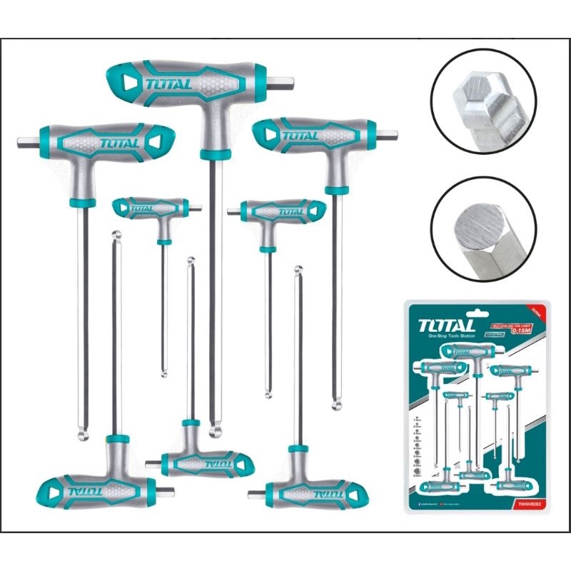 Total ประแจแอล หกเหลี่ยม หัวบอล ด้ามตัวที (8 ตัวชุด) รุ่นTHHW8082 รุ่น ...