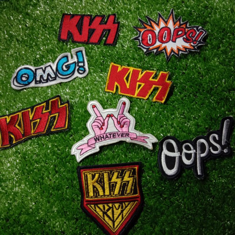 แพทช์เย็บปักถักร้อยเย็บผ้าน่ารัก OMG KISS OOPS เสื้อแจ็คเก็ต/แพทช์นูน ...