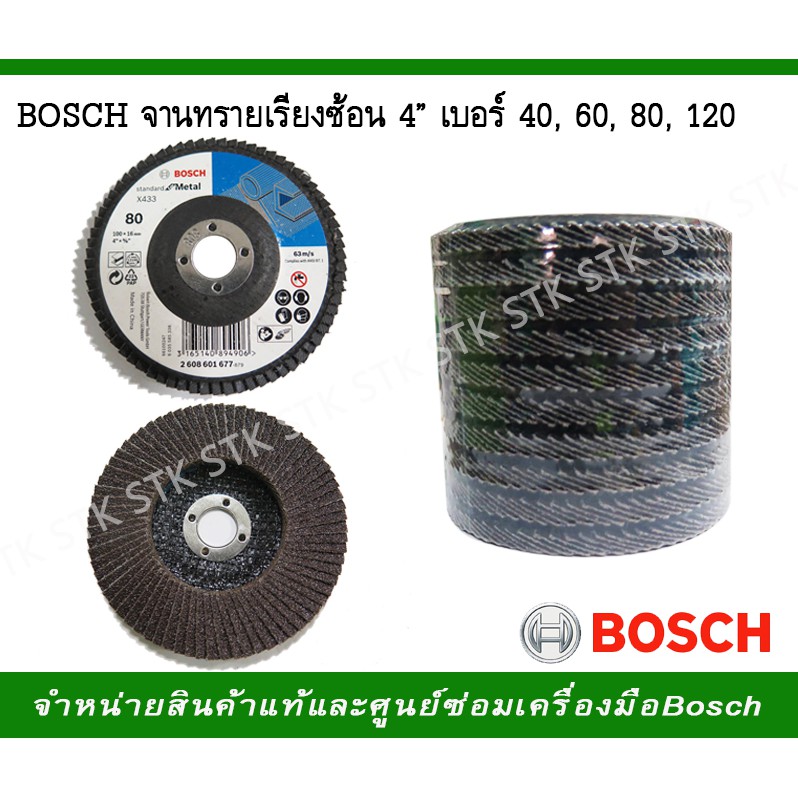 BOSCH จานทรายเรียงซ้อน หลังแข็ง 4" เบอร์ 40,60,80,120 | Shopee Thailand