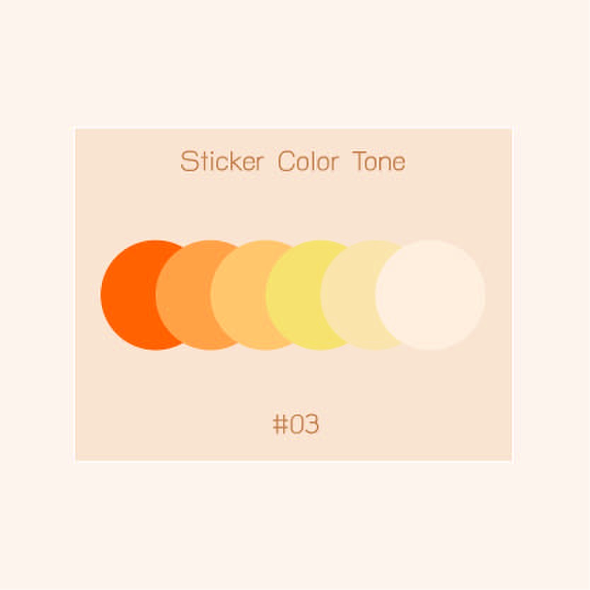 color tone sticker เซ็ทสติ๊กเกอร์ 6 ดวง สติ๊กเกอร์โทนสี / Circle ...