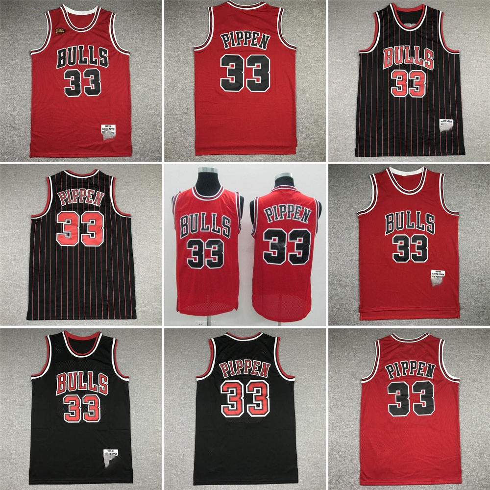 เสื้อกีฬา ปักลาย Chicago Bulls 33 Pippen Jersey สไตล์เรโทร | Shopee ...