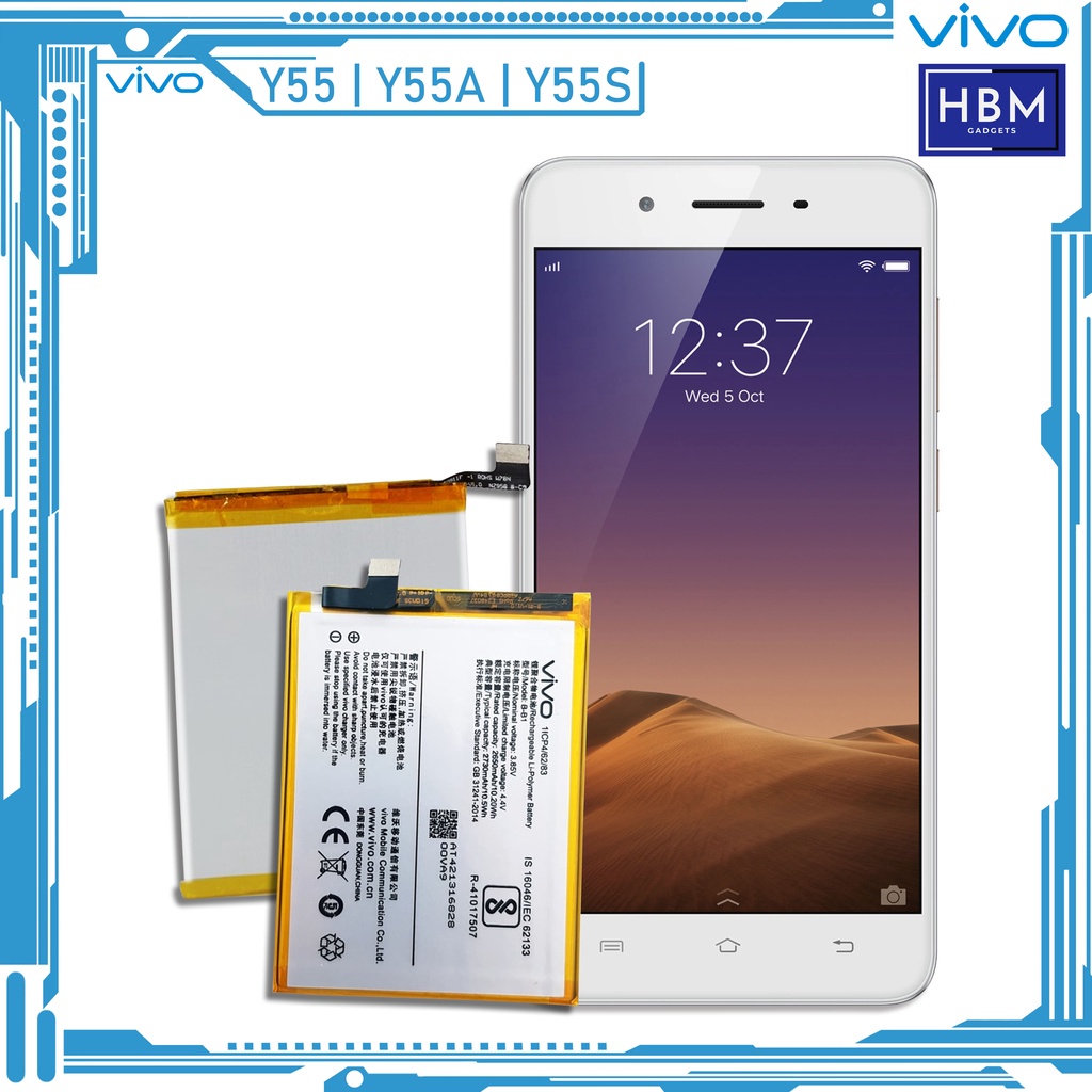 แบตแท้ VIVO Y55, Y55A, Y55S คุณภาพพรีเมียม รุ่น B-B1 (2730mAh) แบตแท้ ...