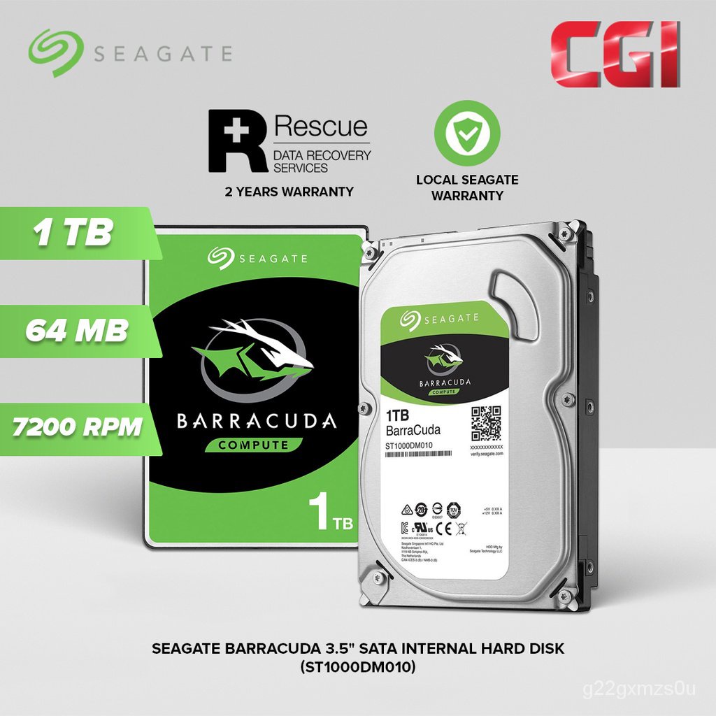 #Seagate BarraCuda 1TB 3.5" SATA 64MB 7200RPM Internal HDD - ST1000DM010 61TW | Shopee Thailand