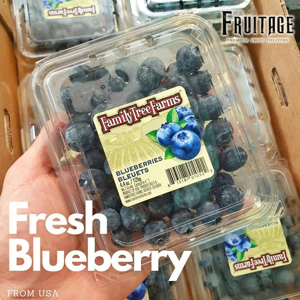 บลูเบอรี่นำเข้า Blueberry (USA/NZL/Peru/Chile) (1แพ็ค) ~ลดพิเศษ ...