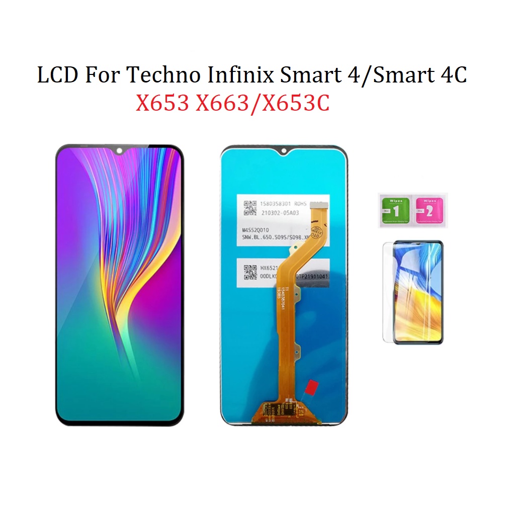 LCD สําหรับ Techno Infinix สมาร์ท 4 X653 X653C จอแสดงผล LCD พร้อมหน้าจอ ...