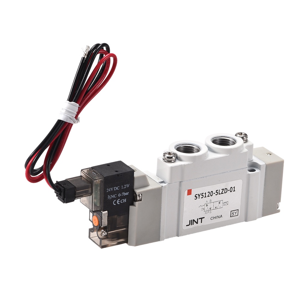 Uxcell DC24V 5Way 2 Position 1/8 PT,Pneumatic Air Control Solenoid Valve,Internally Single ...