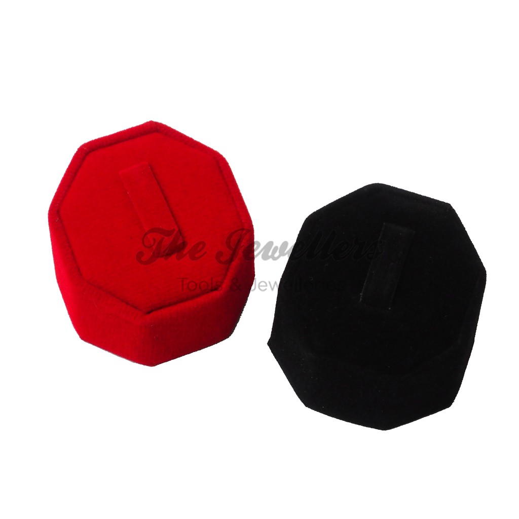 Octagon Red / Black Velvet Ring Display Stand Riser | Shopee Thailand