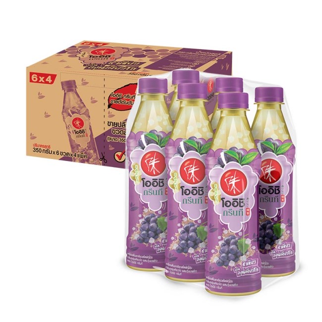 Oishi Green Tea Ready to Drink Kyoho Grape Flavor with Nata De Coco 350 ...