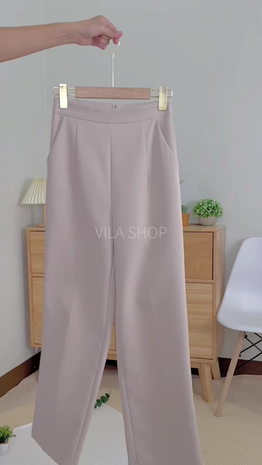 TM13 กางเกงทรงกระบอกกลาง ซิปหลัง LUXURY PANTS งานตัด VILA | Shopee Thailand