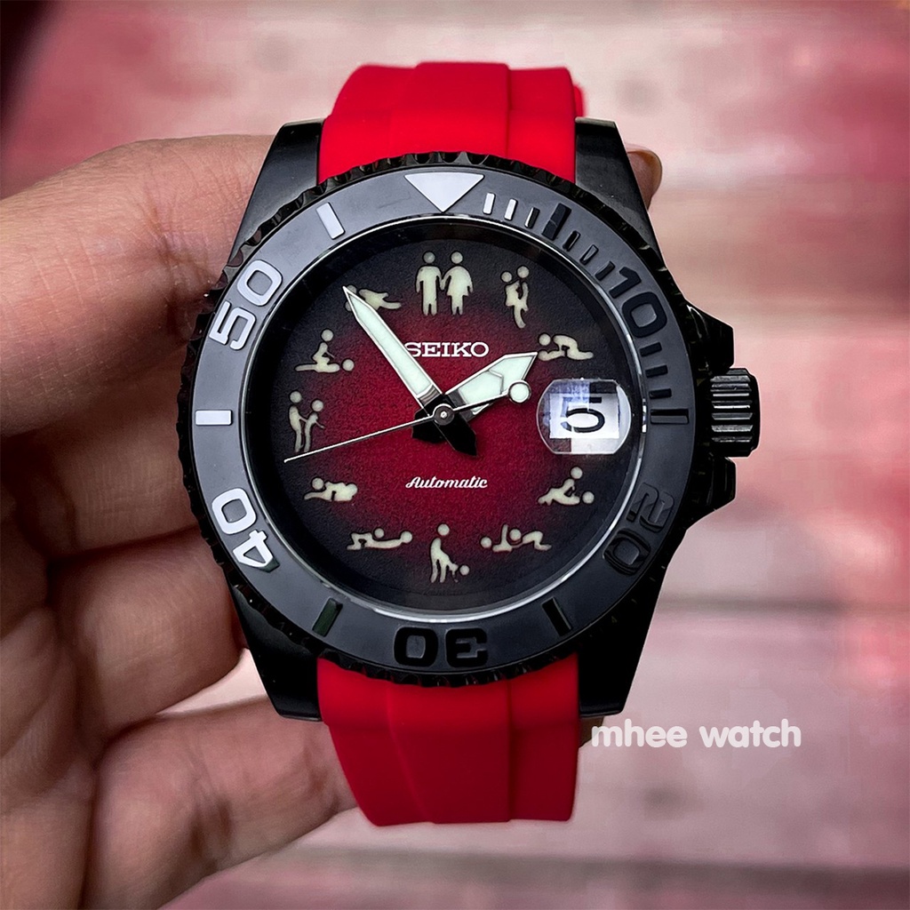 Seiko Modified Red Black Make Love Dial Yacht Master Model | Shopee ...
