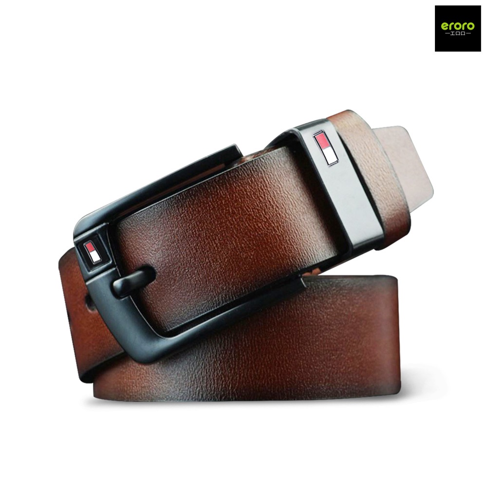 ERORO เข็มขัดผู้ชาย เข็มขัดหนังผู้ชายคลาสสิก เข็มขัดหนังหัวเข็ม 115 CM ...