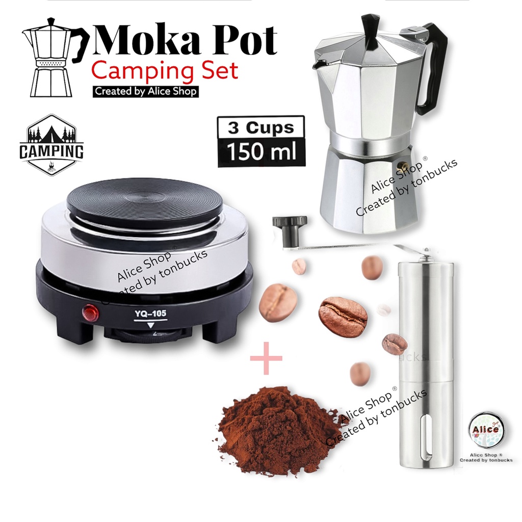 Moka Pot มีแบบเซ็ตและแบบคู่ ซื้อเป็นชุดคุ้มกว่า [ส่งไวจากกรุงเทพฯ ...
