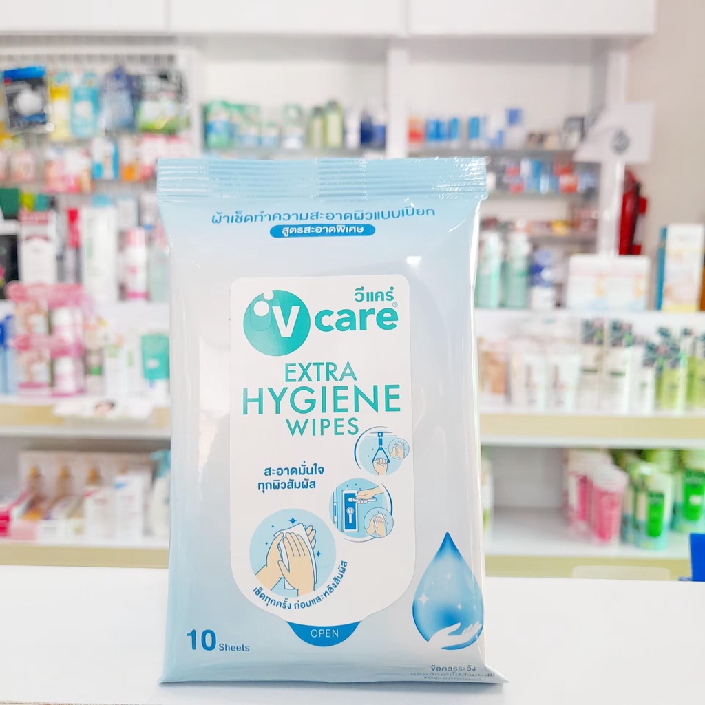 V care Extra hygiene White วีแคร์ วีแคร์ เอ็กซ์ตร้า ไฮยีน ไวพส์ ผ้าเช็ด ...