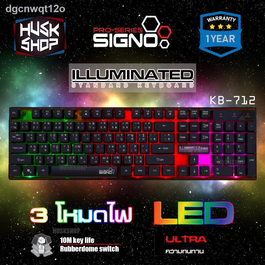 ஐ คีบอร์ดเกมมิ่ง เมาส์เกมมิ่ง SIGNO Keyboard KB-712 GM-112 ปุ่ม Rubber ...