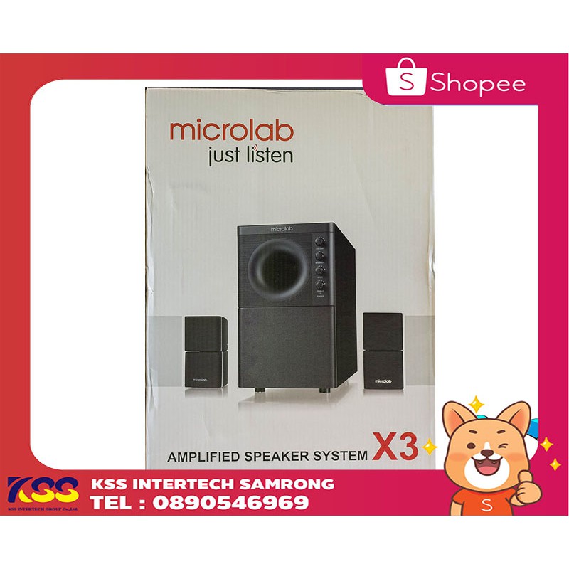 ลำโพง MICROLAB SPEAKER X3 / 2.1 (BLACK) ริมแดง | Shopee Thailand
