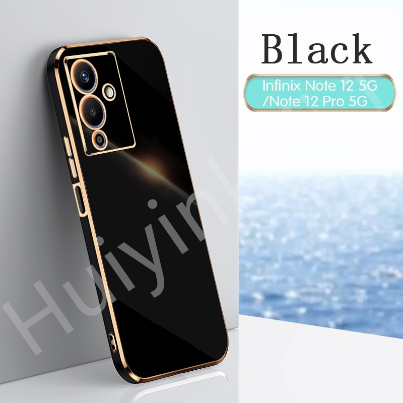 เคสโทรศัพท์ซิลิโคน TPU แบบนิ่ม ชุบไฟฟ้า ขอบตรง สําหรับ Infinix Note 12 ...