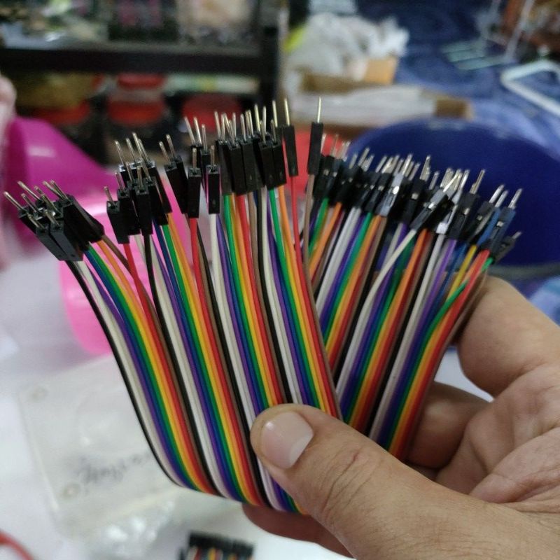 สายไฟ สายแพร จั้มบอร์ด ทดสอบวงจร 1ชุด 40 เส้น สายเสียบบอร์ด arduino ไมก ...