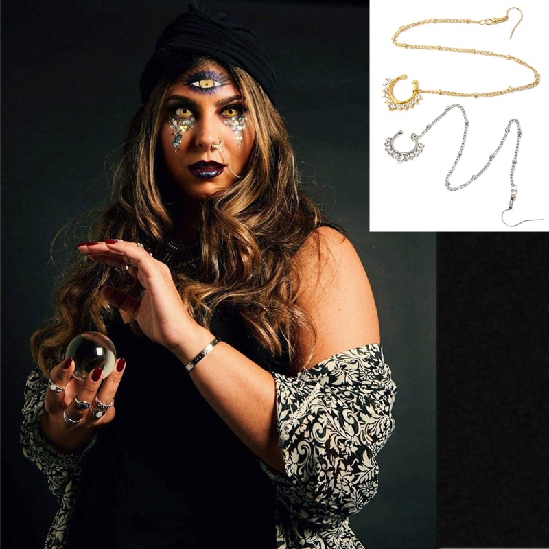 ตกลง ปลอม เซปซัม แหวนปลอมจมูกแหวนอินเดียจมูกหูแหวนป้องกันอาการแพ้ทอง ...