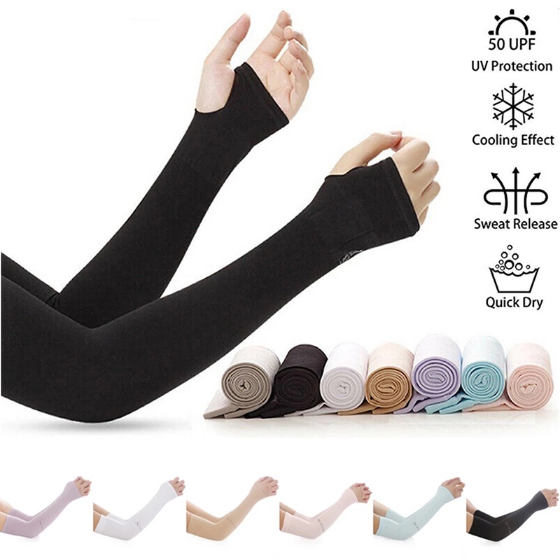 50+ UV Sunscreen Protection Hand Sock Let Slim Ice Silk Arm Sleeves ...