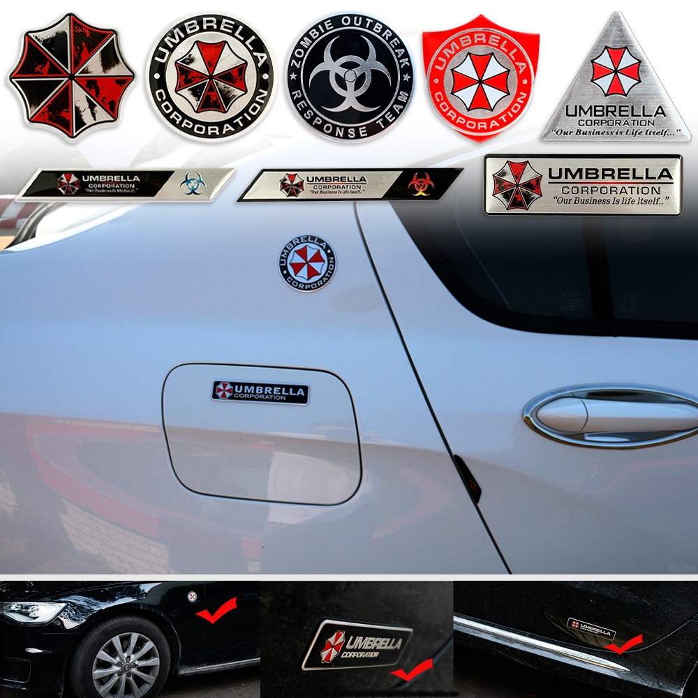 UMBRELLA CORPORATION อลูมิเนียมโลหะสติกเกอร์รถ Trunk Fender ป้าย ...