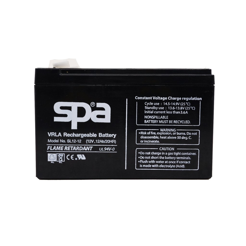 Spa แบตเตอรี่แห้ง สำรองไฟ 12V 12Ah (SLA Battery แบต UPS/ไฟฉุกเฉิน/ระบบ ...