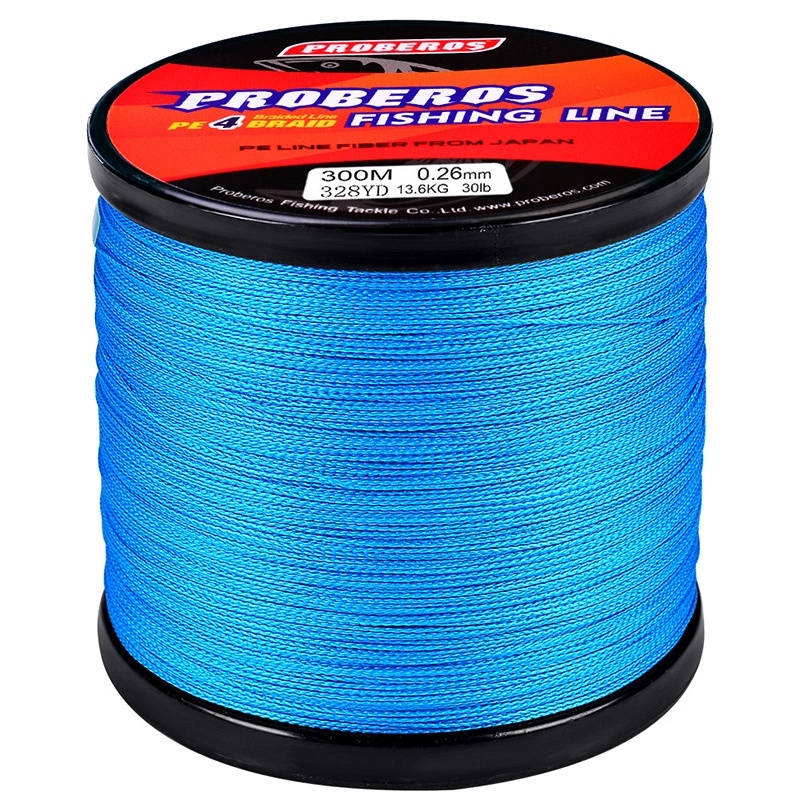 PROBEROS X4 300M -Blue สายPEถัก 4 สีฟ้า เหนียว ทน ยาว 300เมตร Fishing ...