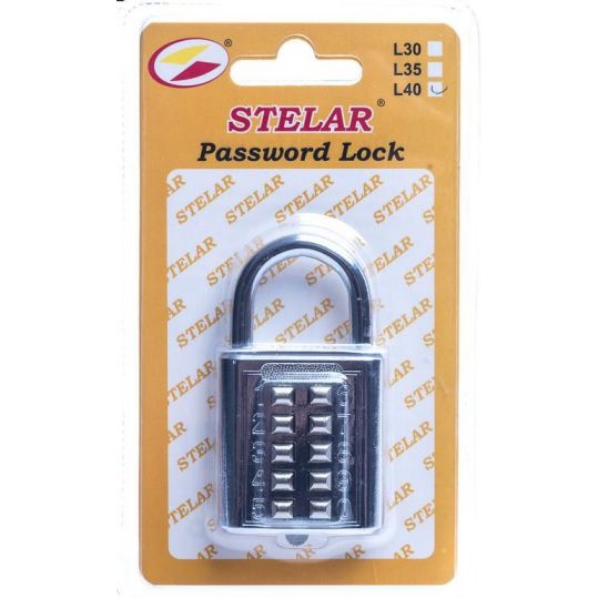 กุญแจล๊อคกระเป๋าแบบรหัส 5 หลัก 10 ปุ่มกด Stelar Password Lock รุ่น L40 ...