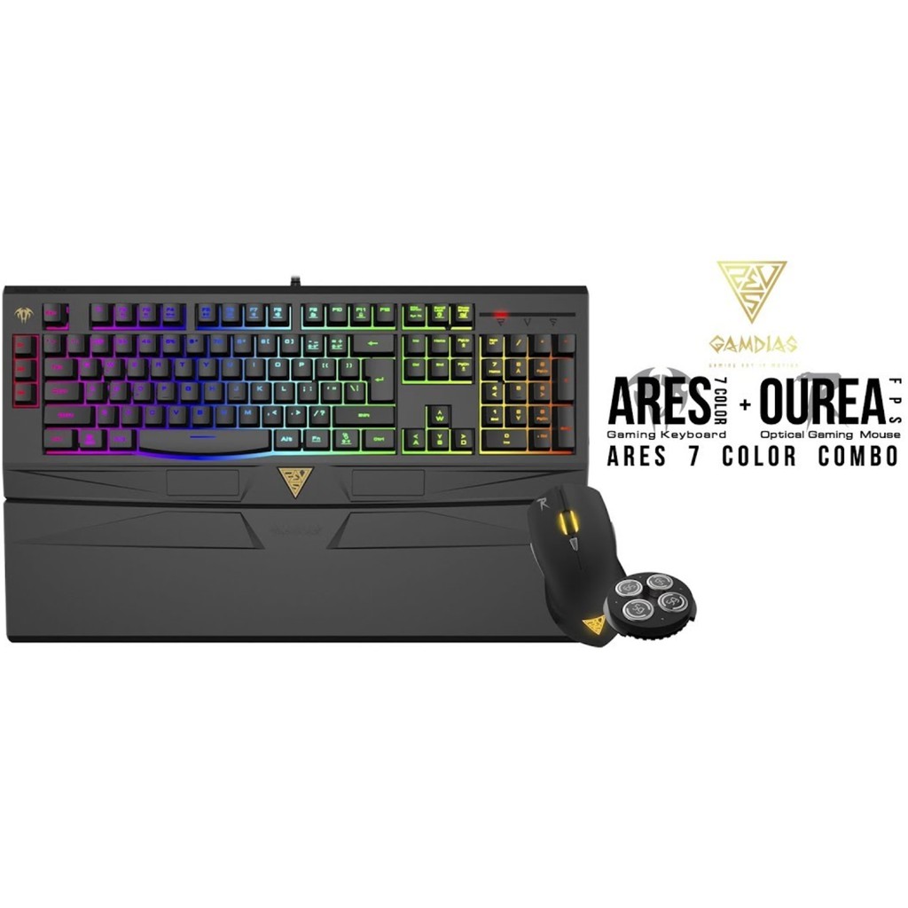 GAMDIAS ARES 7 COLOR GAMING KEYBOARD + OUREA FSP OPTICAL GAMING MOUSE ...