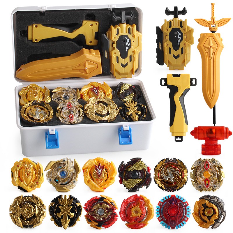 สีทอง beyblade 12 ชิ้น set ตัวเรียกใช้ beyblade สนามกีฬา beyblade กล่อง ...