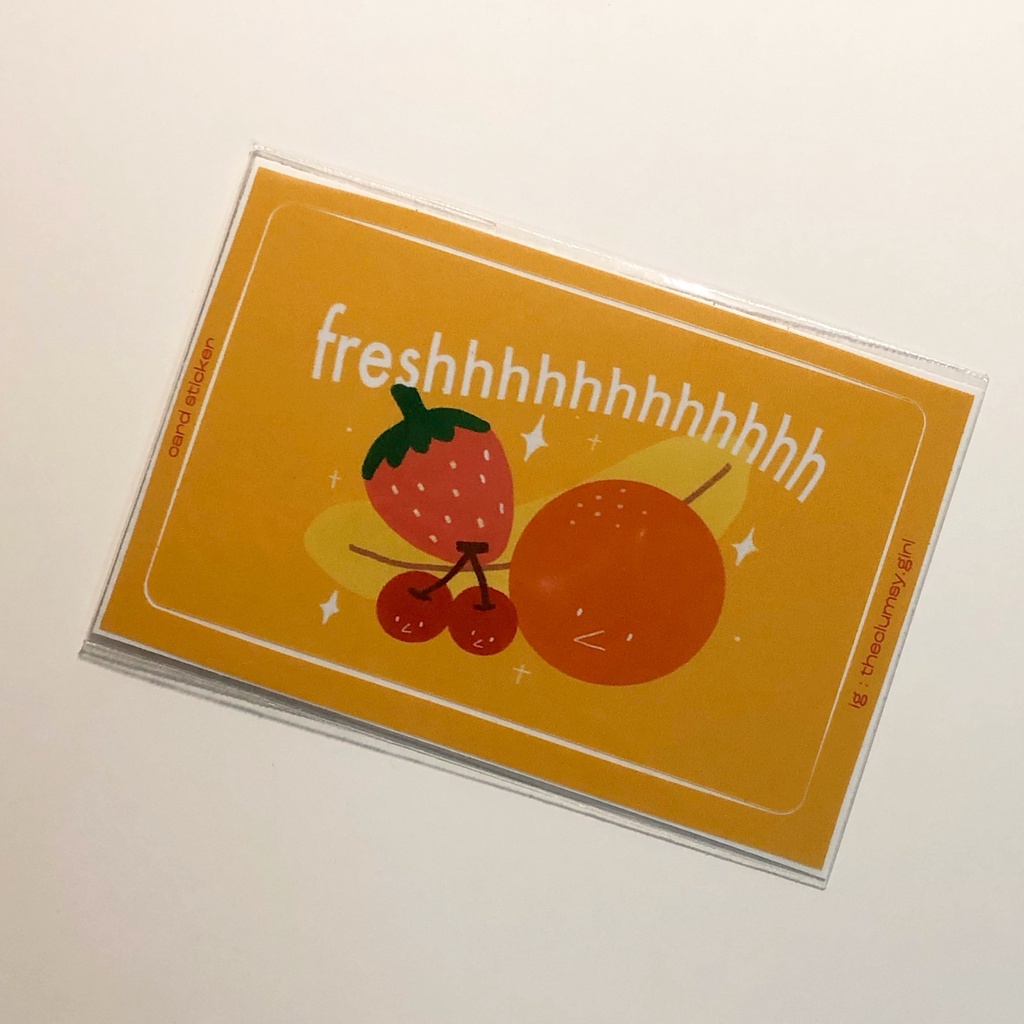 (no restock หมดแล้วหมดเลยน้า) Card sticker - fresh สติกเกอร์ติดบัตร ...