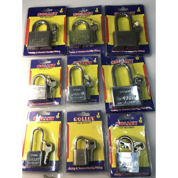 SOLLEY แม่กุญแจลูกปืน ระบบล็อก ป้องกันกุญแจผี พร้อมลูกกุญ3ดอก | Shopee ...