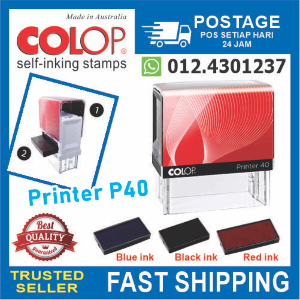 Colop STAMP P40 หมึกในตัว (การออกแบบลูกค้า) | Shopee Thailand