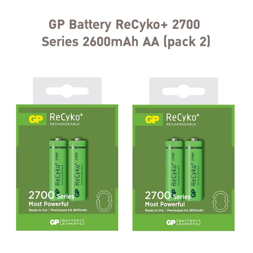 ถ่านชาร์จ GP ReCyko+ 2700 series ขนาด AA 2600 mAh PACK [2] ก้อน ...