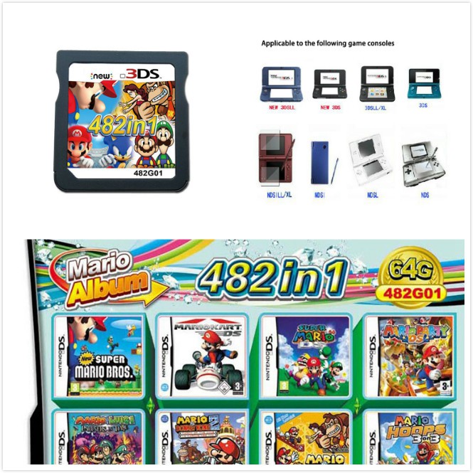 48 2 In 1 ตลับมาริโอ้ Nds Ndsl Ndsi Ndsll 3 Ds Nds | Shopee Thailand