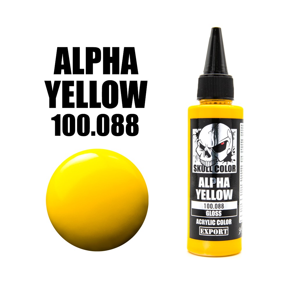 Skull Color 088 Alpha Yellow สีสูตร Acrylic ผสมสำเร็จสำหรับแอร์บรัช ...
