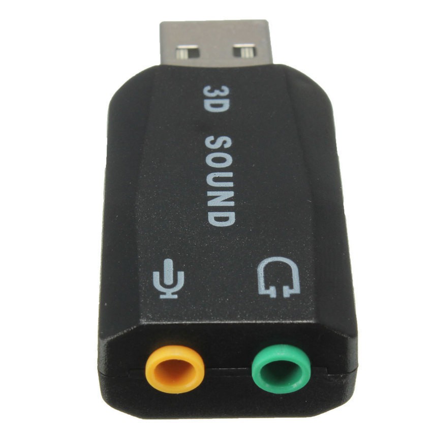 USB 2.0 to 3D Virtual Audio Sound Card Adapter Converter 5.1 Channels ...