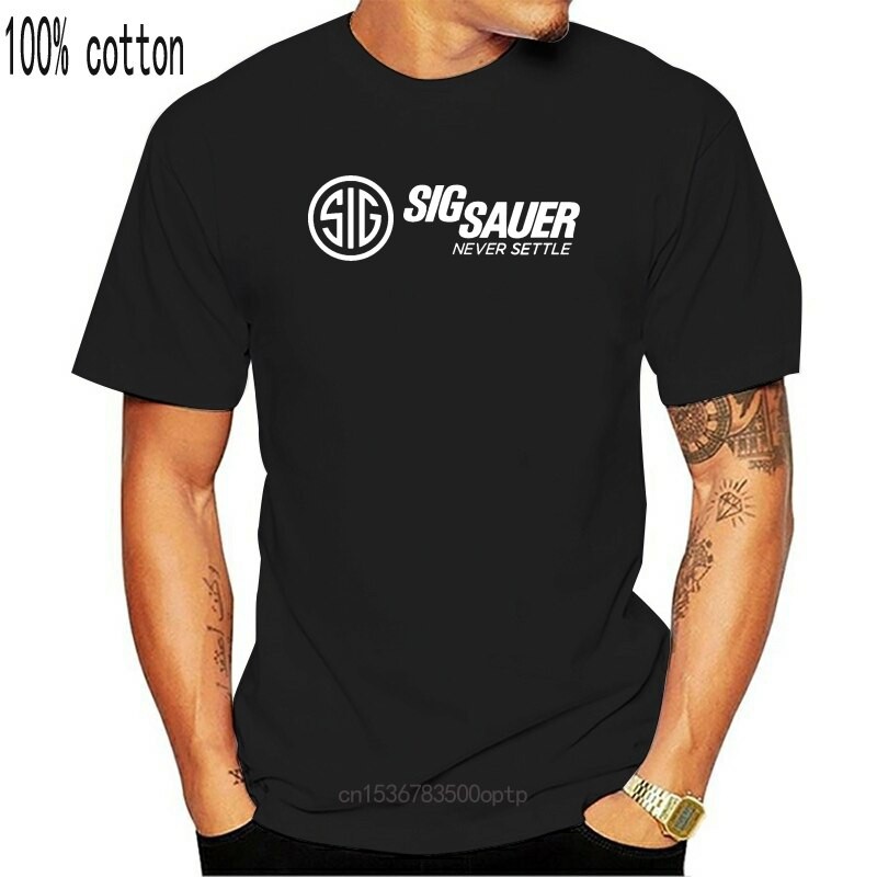 New Limited Sig Sauer Logo Edition เสื้อยืดลําลองแฟชั่นสําหรับผู้ชายผ้า ...