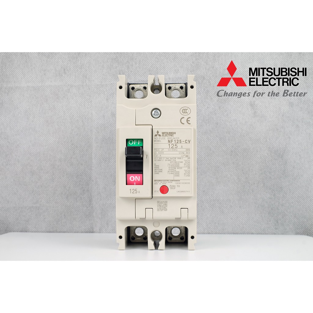 Mitsubishi MCCB สวิทซ์ตัดตอนอัตโนมัติ รุ่น NF125-CV 2P 125A | Shopee ...