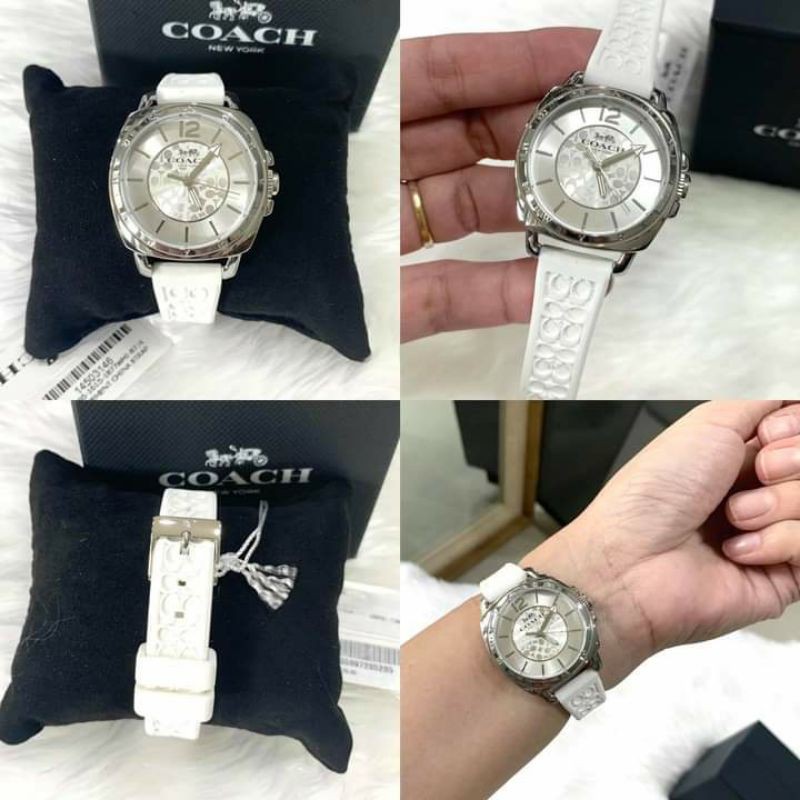 นาฬิกา Coach Boyfriend Women's Watch 14503146 สายยางซิลิโคนขาว | Shopee ...