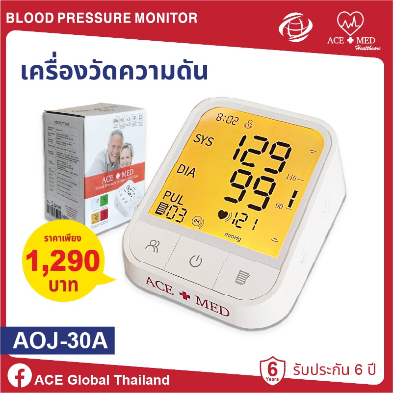 ACEMED AOJ30A เครื่องวัดความดัน ตรา เอสแมด Blood Pressure Monitor ...