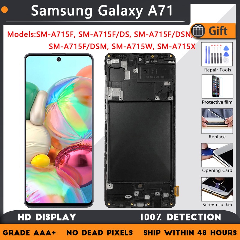 อะไหล่หน้าจอสัมผัส LCD 6.7 นิ้ว สําหรับ Samsung Galaxy a71 SM-A715F DS ...