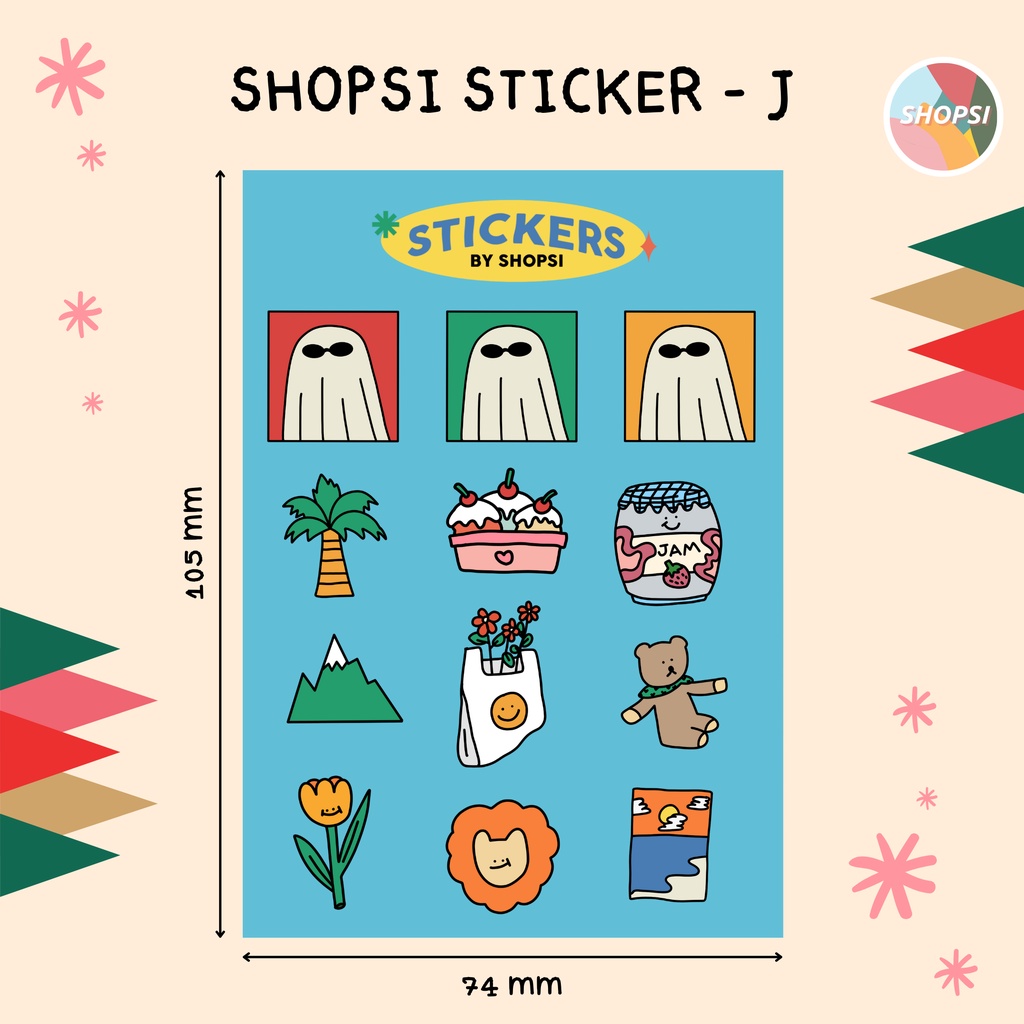EXCLUSIVE | SHOPSI STICKER V2 สติ๊กเกอร์น่ารัก ลายการ์ตูน ขนาด A7 ผิว ...