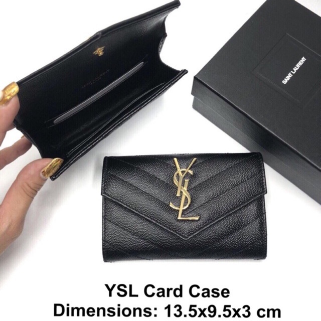 YSL Card Holder in Black Gold | Shopee Thailand