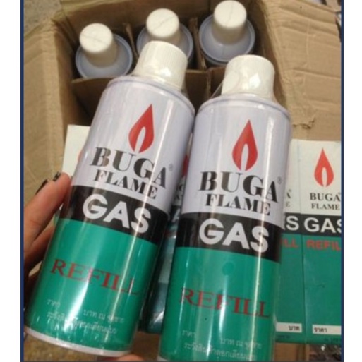 แก๊สกระป๋อง BUGA FLAME GAS REFILL375ml.แก๊สกระป๋องเล็กสำหรับเติมหัวพ่น ...