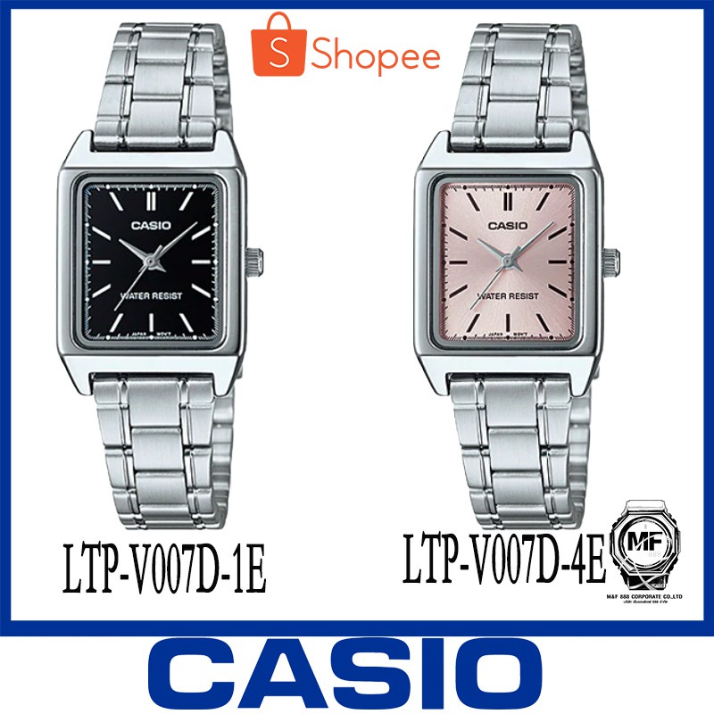 Ac Casio Standard นาฬิกาข้อมือผู้หญิง สายสแตนเลส รุ่น Ltp V007d Ltp V007d 1e หน้าดำ Ltp V007d 4e