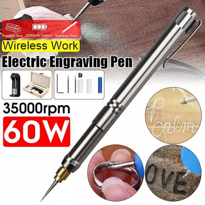 เครื่องเจียรไร้สายแบบพกพา ทำงานนอกสถานที่ Electric Engraving Pen ...