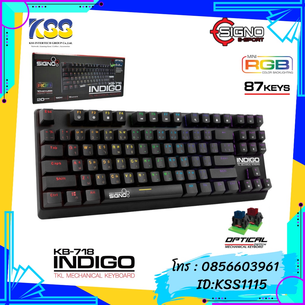 KEYBOARD SIGNO KB-718 INDIGO RGB TKL | Shopee Thailand